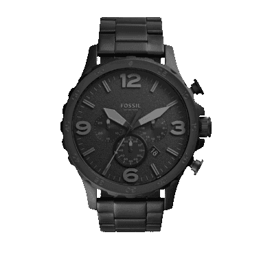 Fossil Machine Men's Black Dial Stainless Steel Band Chronograph Watch ...